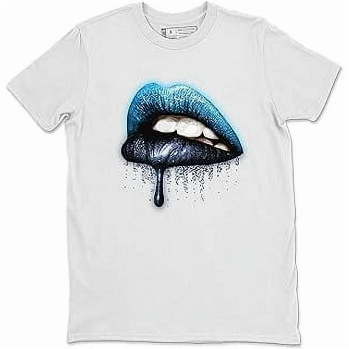 100% cotton tshirts men tee Dripping Lips 13 Retro Obsidian Powder Blue ...