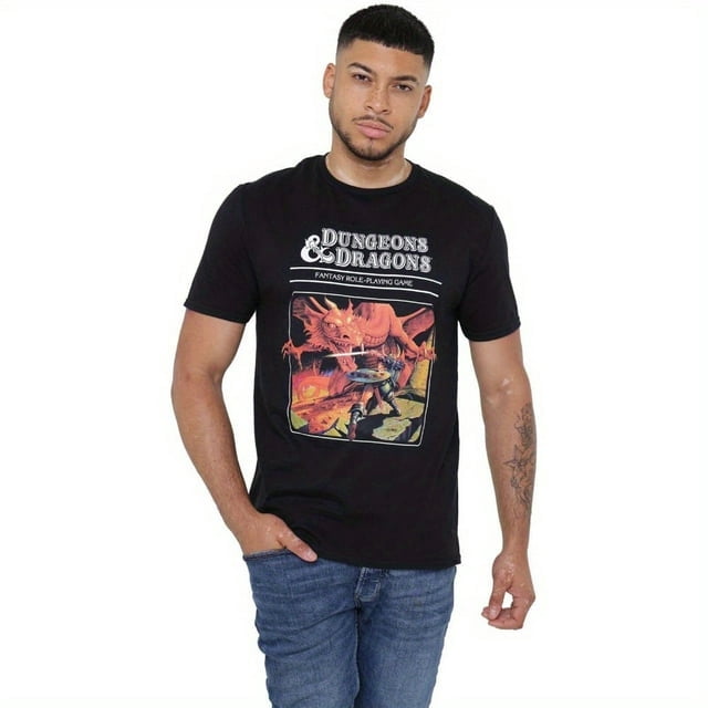 100% cotton tshirts men tee Dungeons & Dragons Mens T-shirt Red Dragon ...