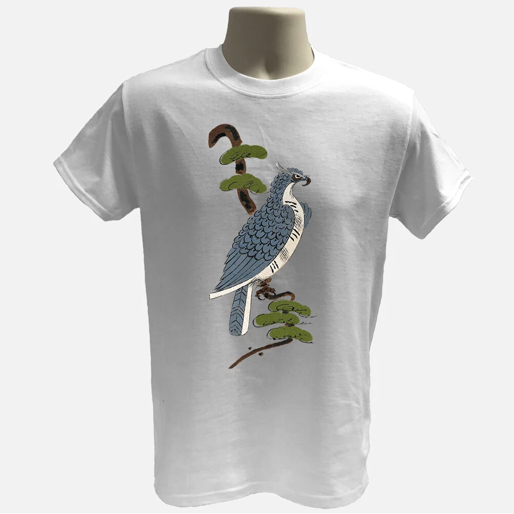 100% cotton tshirts men tee Eagle illustration Tee, Japanese print ...
