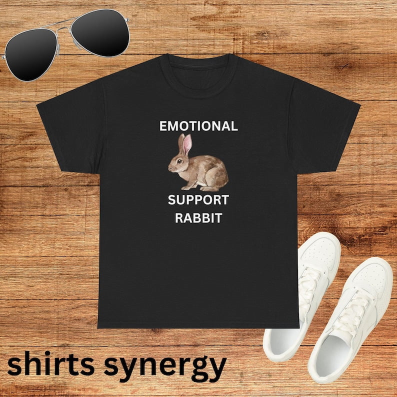 100% cotton tshirts men tee Emotional Support Rabbit Tee, Unisex Heavy ...