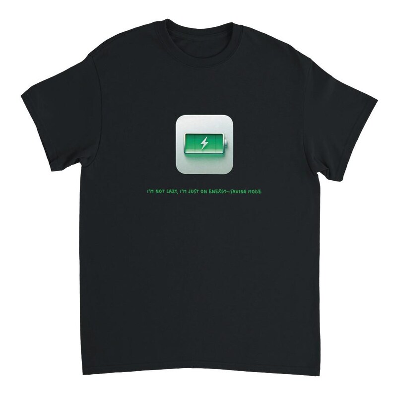 100% cotton tshirts men tee Energy Saving Battery T-shirt | Funny ...