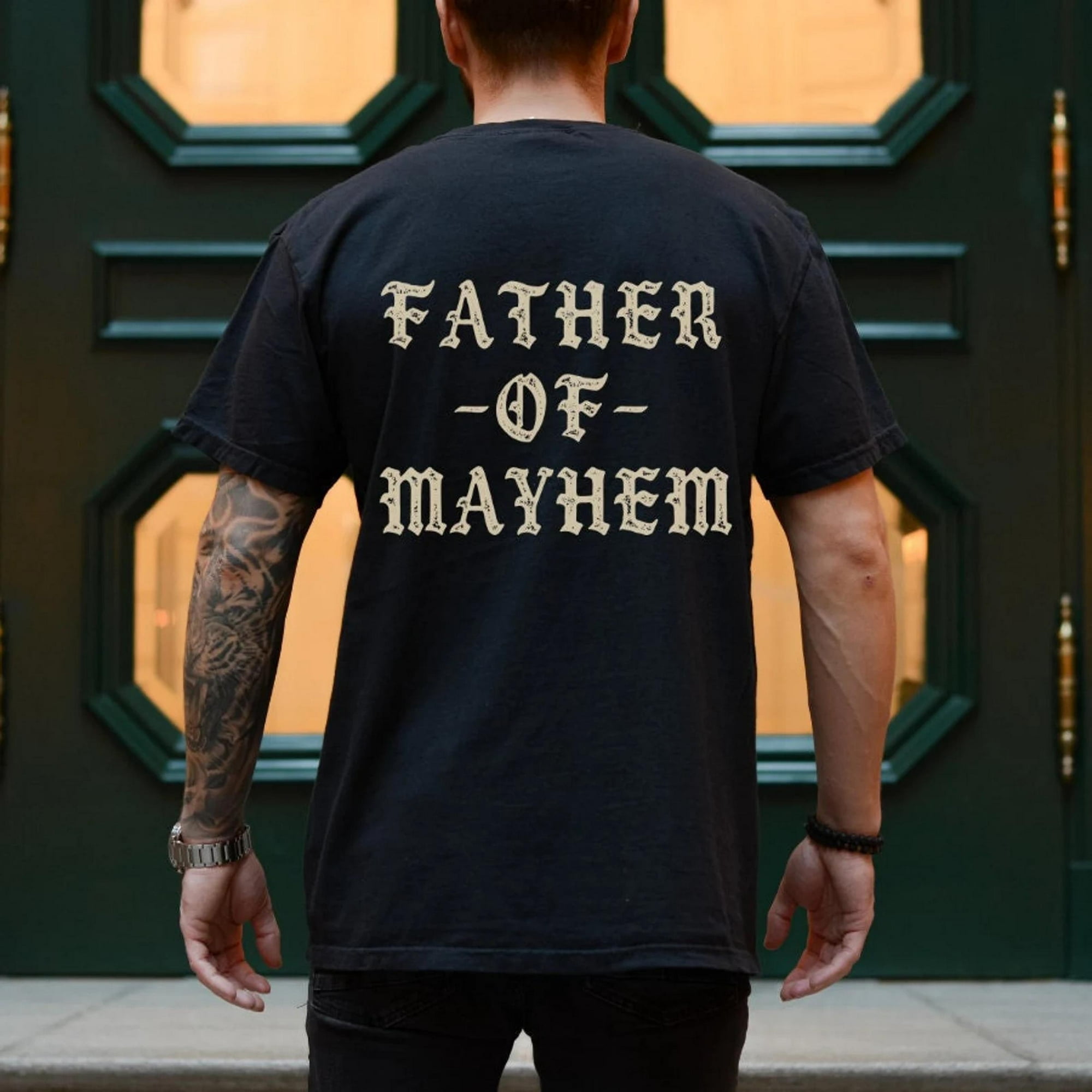 100% cotton tshirts men tee Father Of Mayhem, Daddy and Me Matching T ...