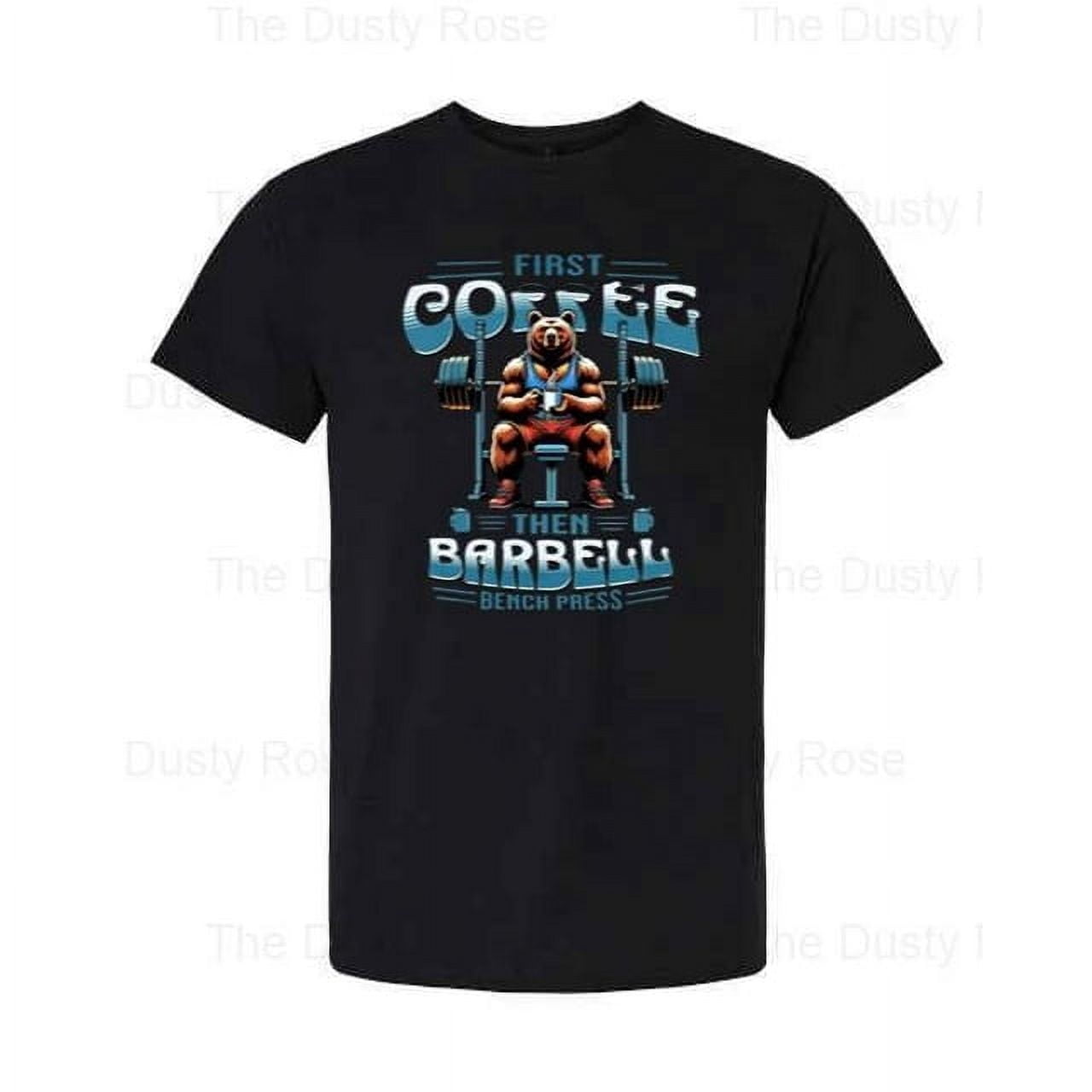 100% cotton tshirts men tee First Coffee Then Barbell T-Shirt Funny ...