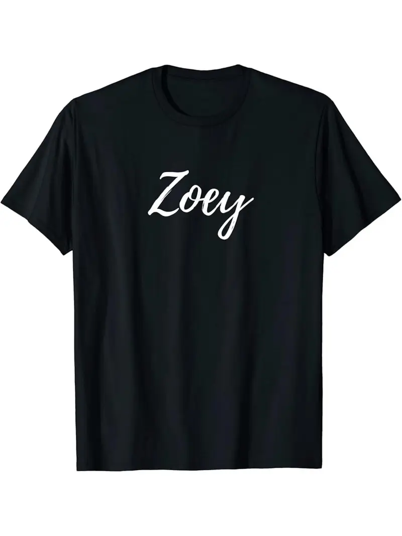 100% cotton tshirts men tee First Name Zoey Text Apparel Crown White Text T-Shirt - Walmart.com