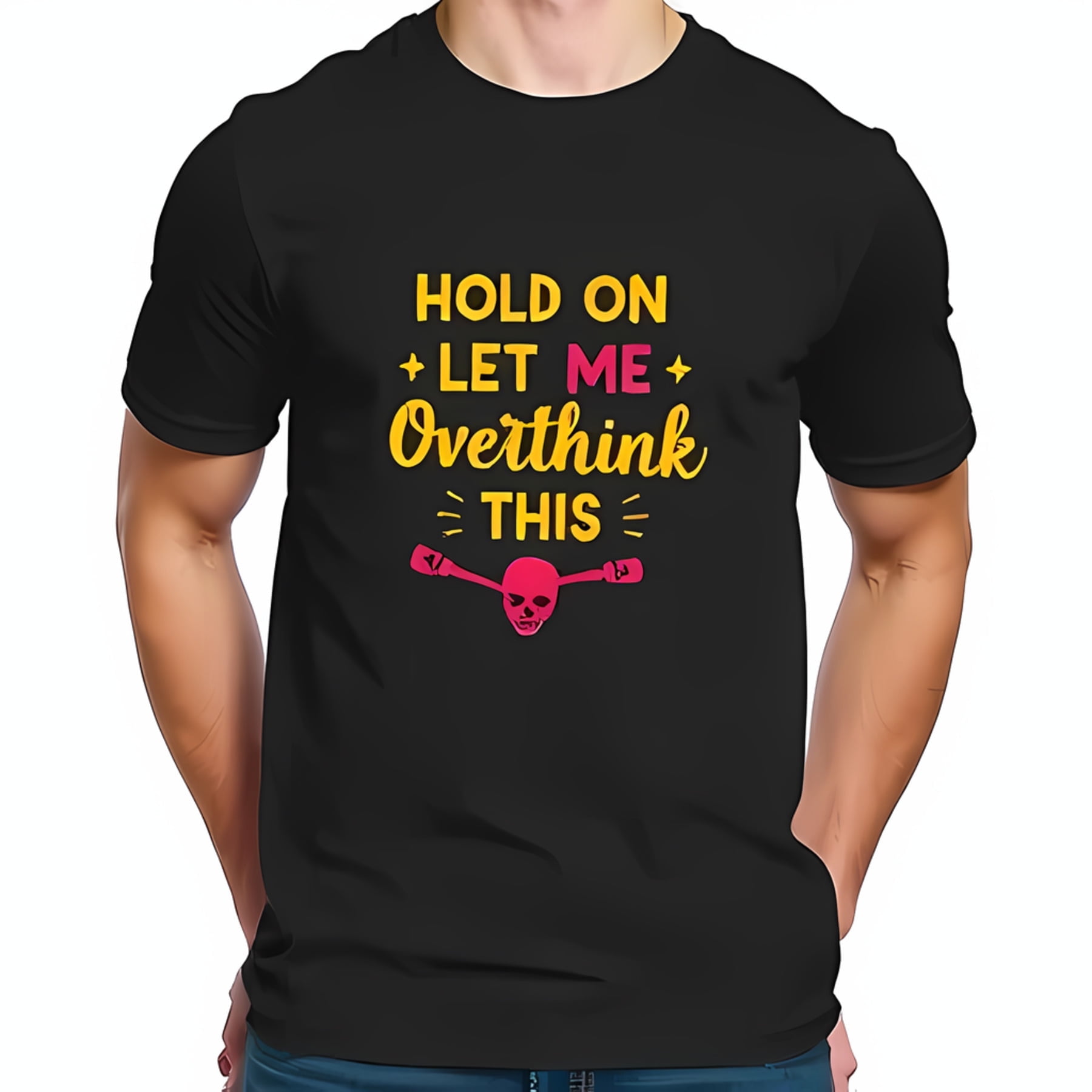 100% cotton tshirts men tee Funny Cotton Short Sleeve T-Shirt - 'HOLD ...