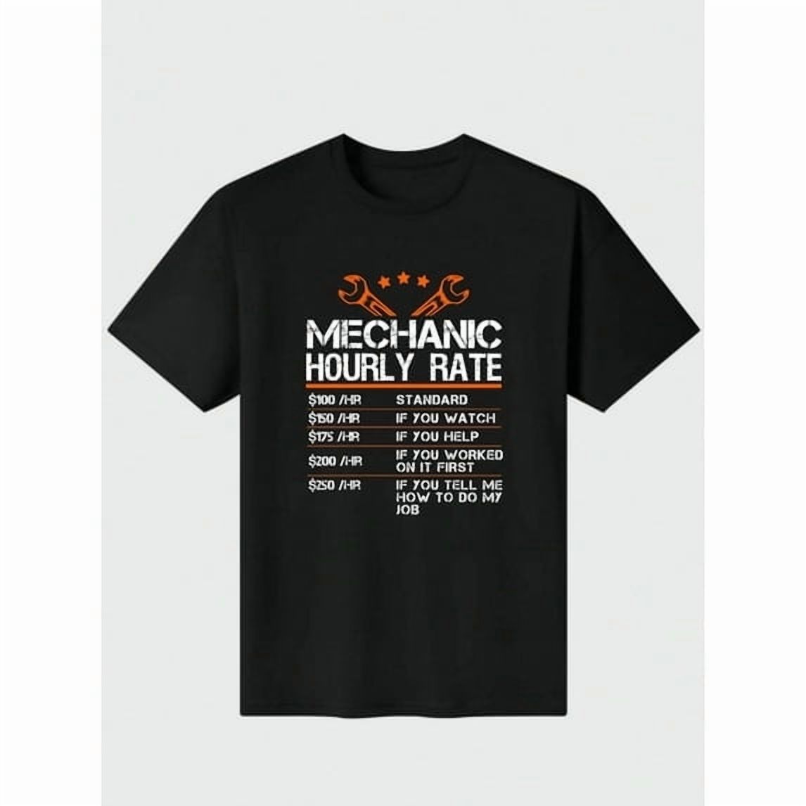 100% cotton tshirts men tee Funny Mechanic Hourly Rate Gift Shirt Labor ...