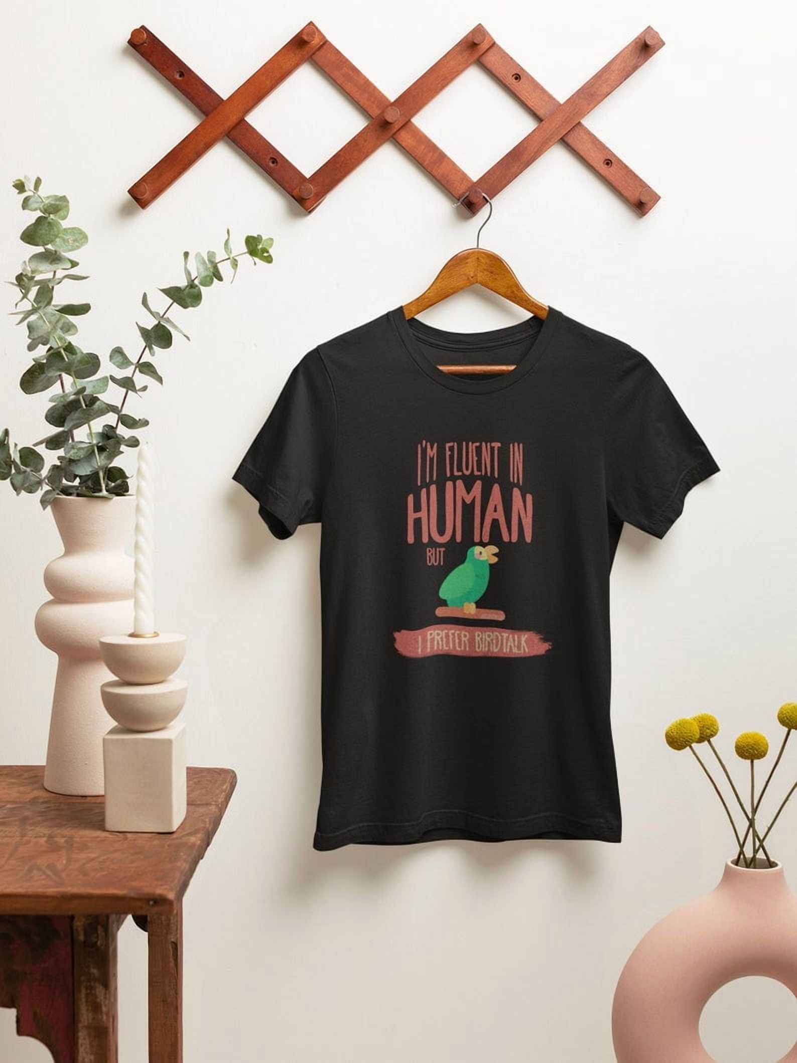100% cotton tshirts men tee Funny Parrot T-Shirt - Bilingual Bird Quip ...