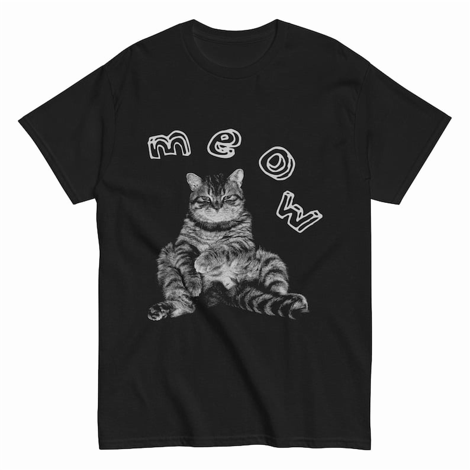 100% cotton tshirts men tee Funny cat shirt, meow the lazy cat tee - Walmart.com