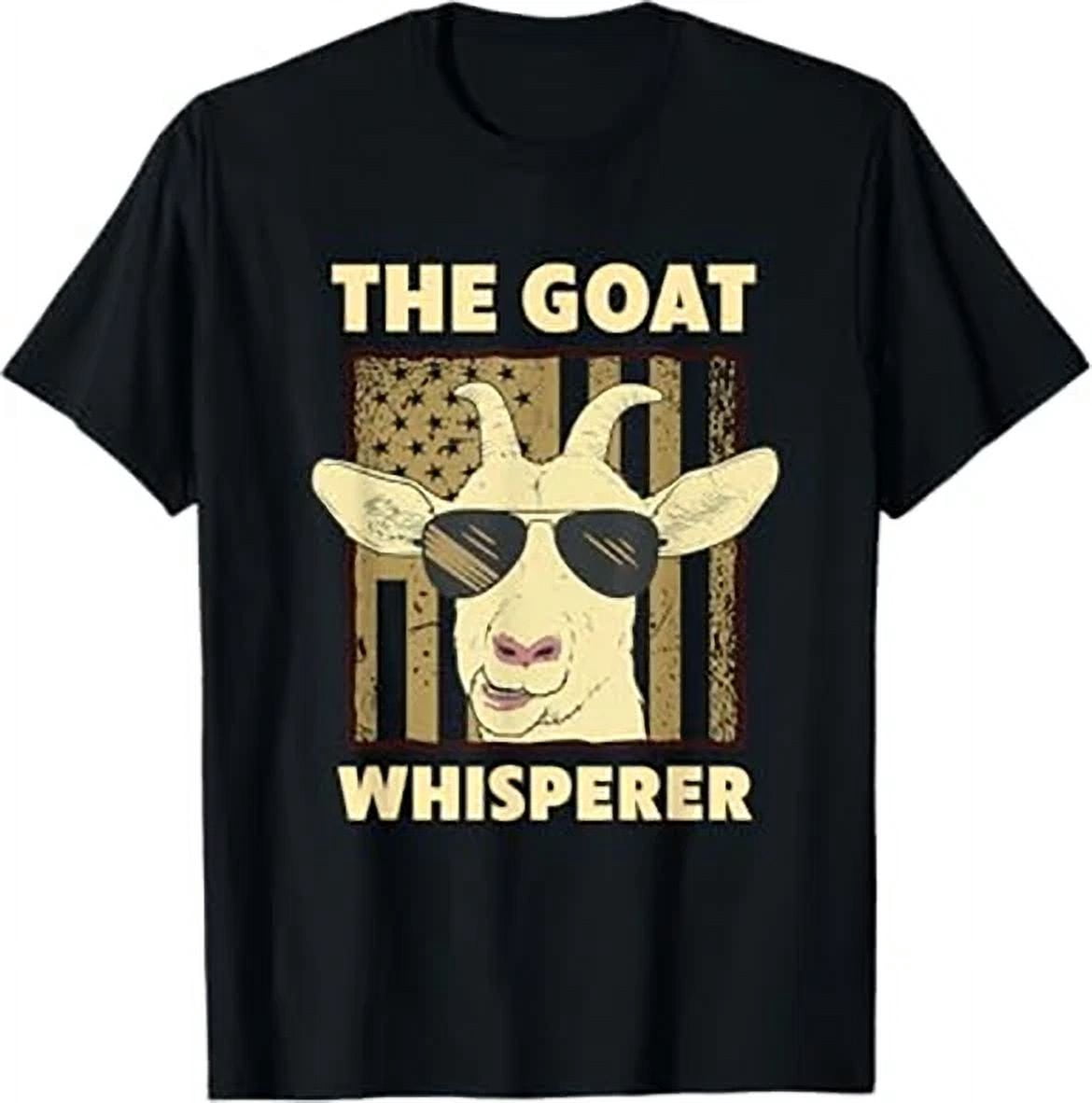 100% cotton tshirts men tee Goat with Flag T-Shirt Patriotic Animal ...