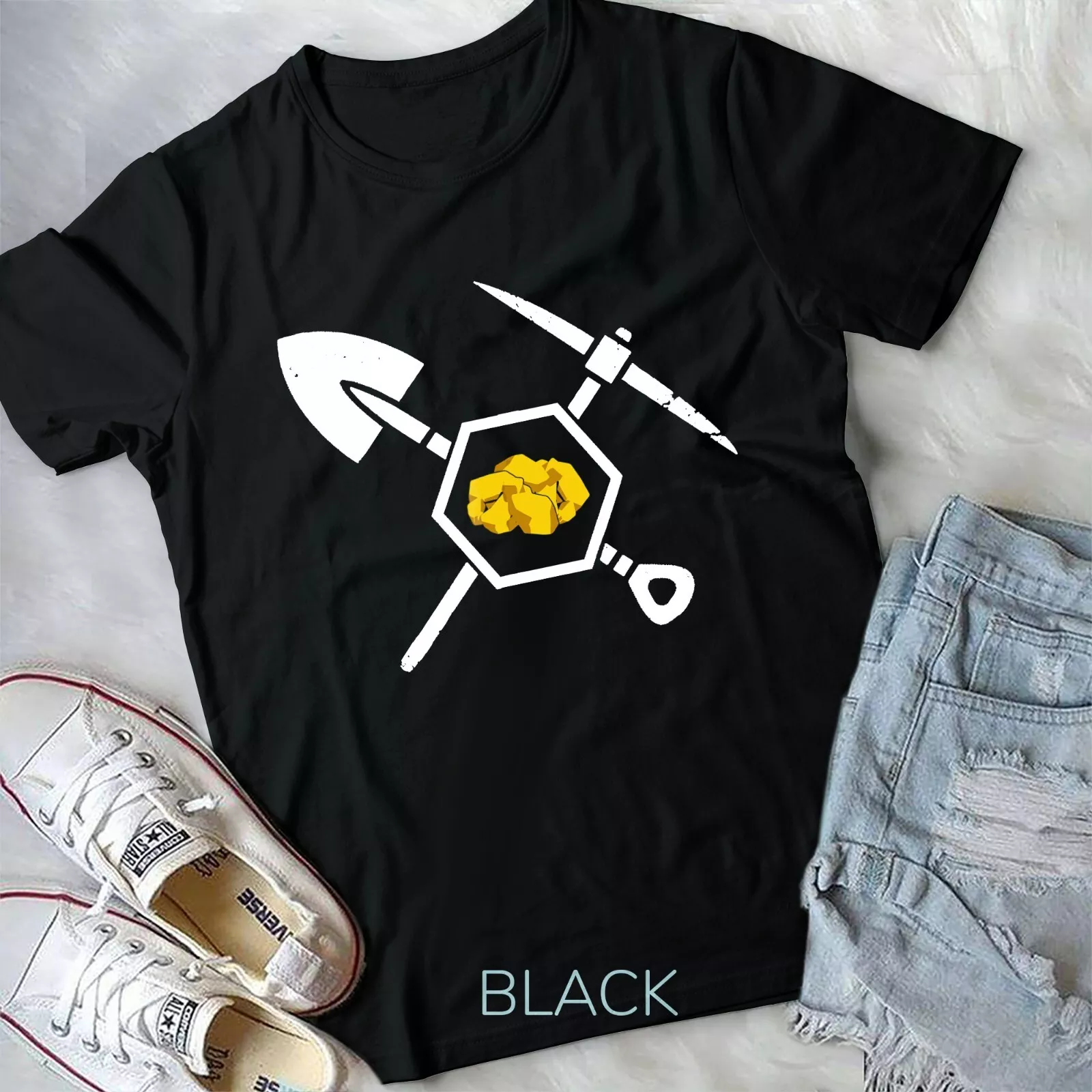 100% cotton tshirts men tee Gold Miner Prospecting Treasure Hunting ...