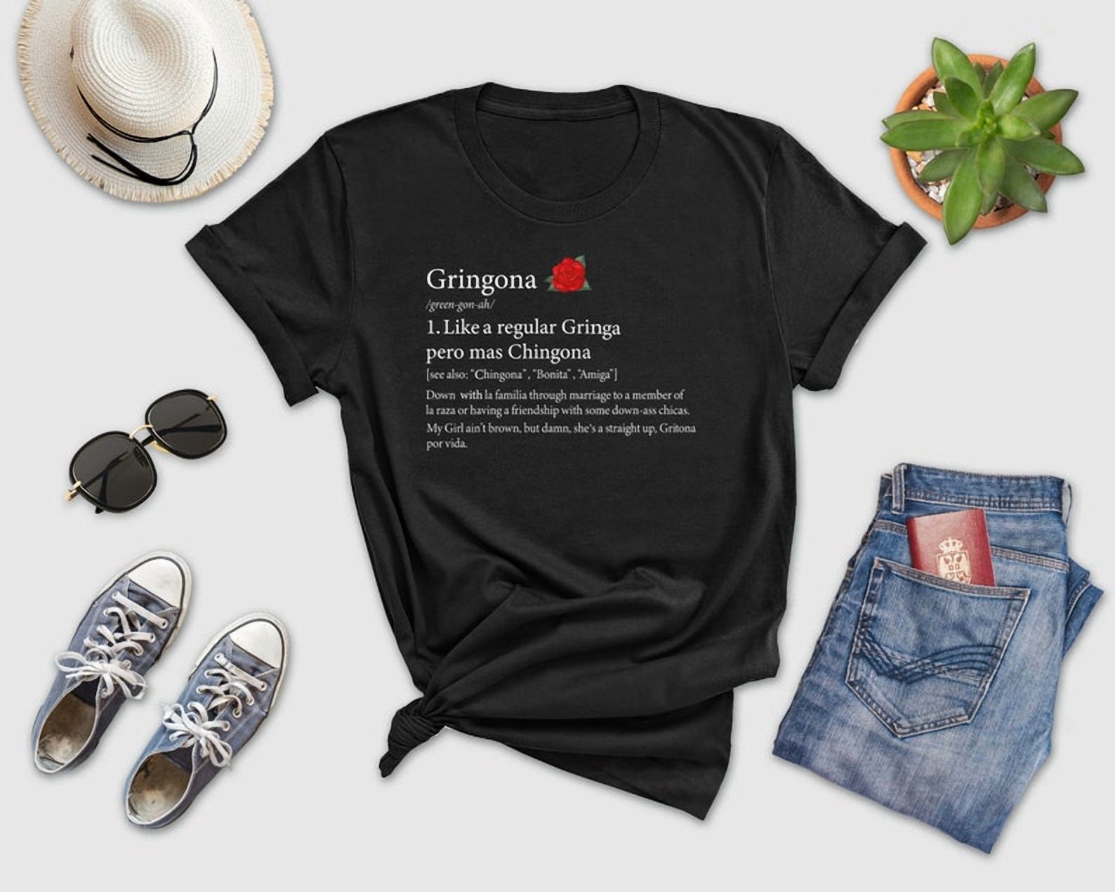 100% cotton tshirts men tee Gringona Like A Regular Gringa Pero Mas ...