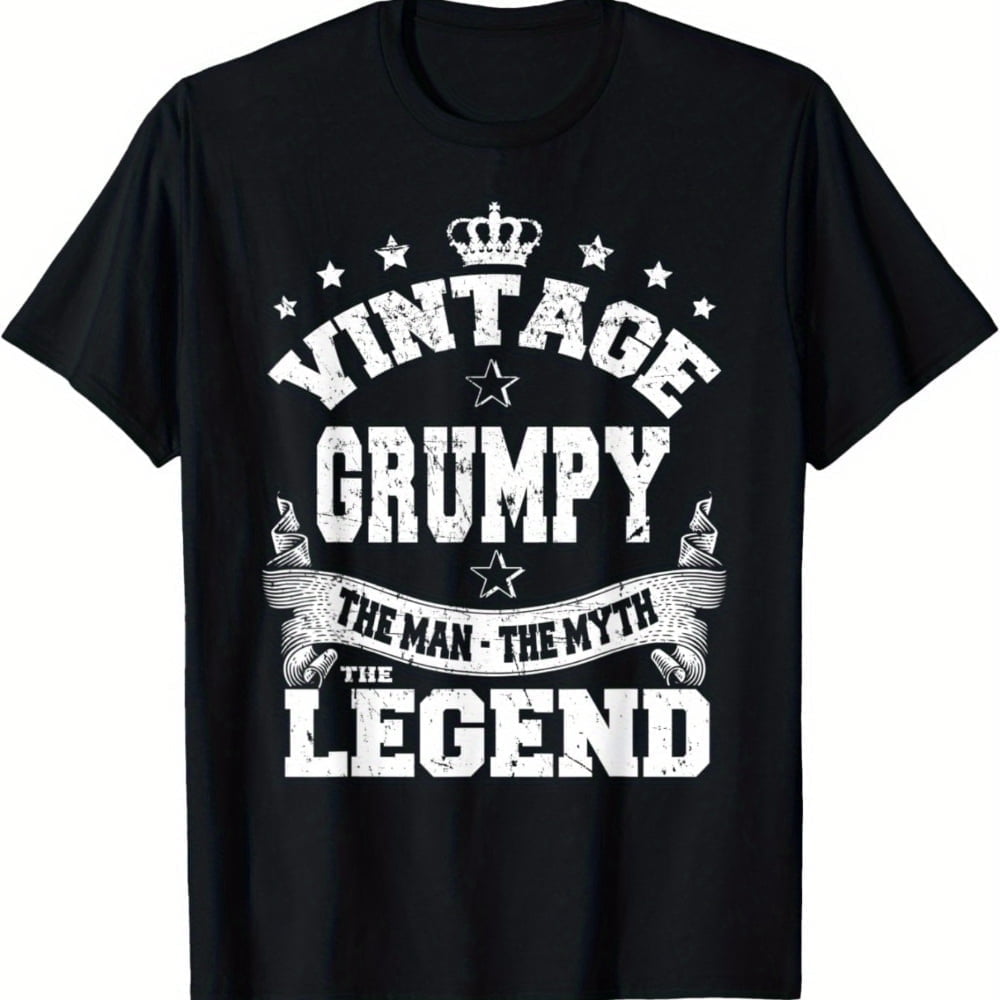 100% cotton tshirts men tee Grumpy Legend Grandpa - Men's Vintage Cotton T-Shirt - Walmart.com