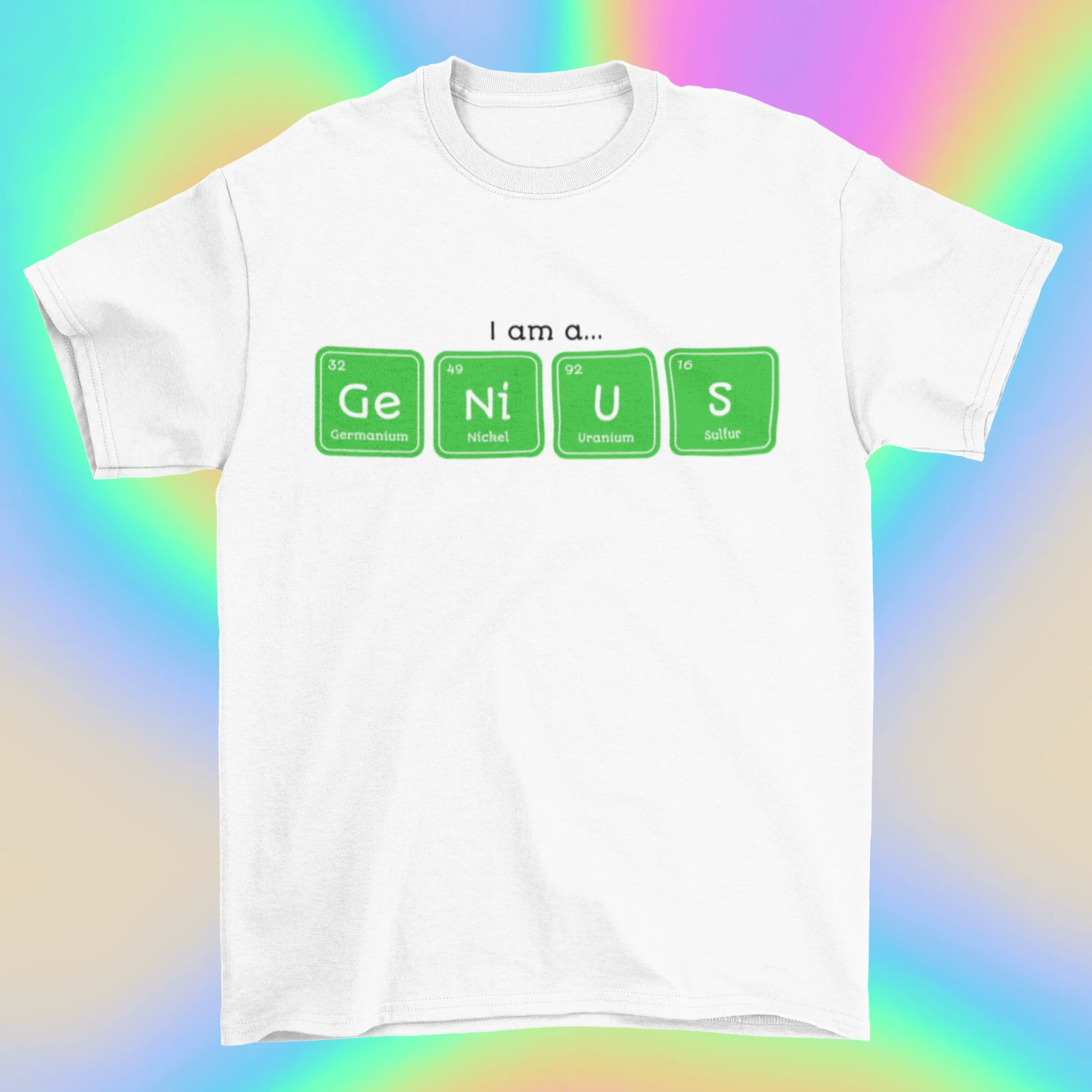 100% cotton tshirts men tee I Am A Genius T shirt | Funny Periodic ...