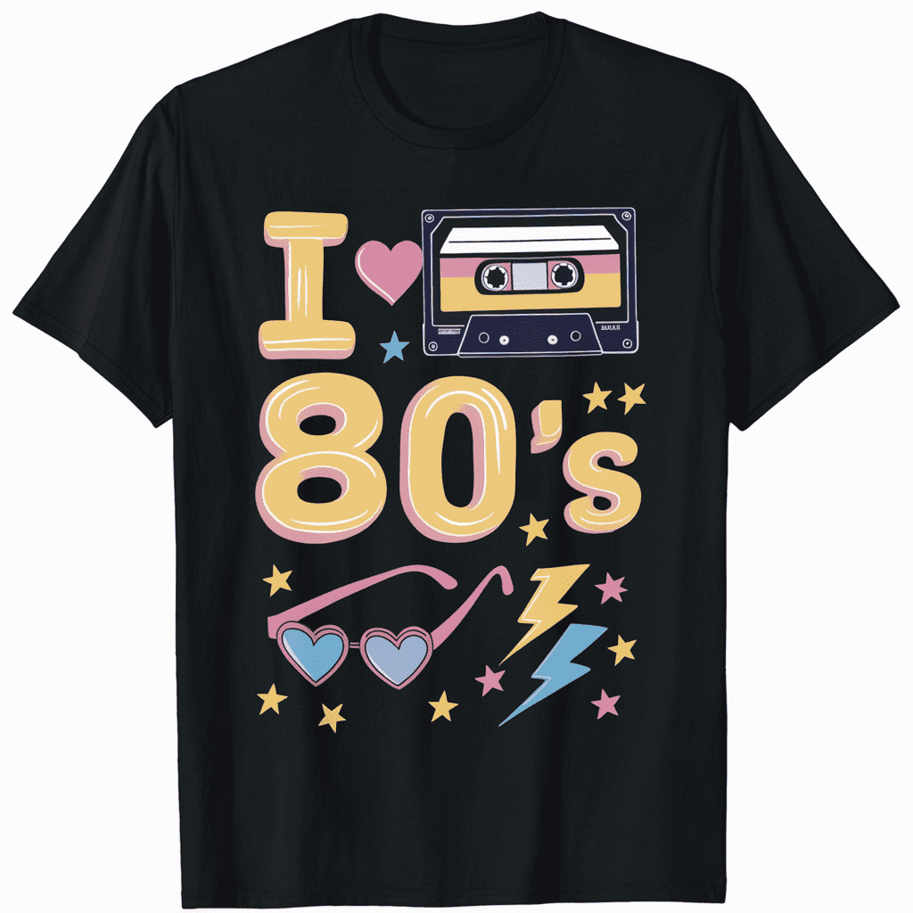 100% cotton tshirts men tee I Love The 80s 80's Party Retro Fashion T ...