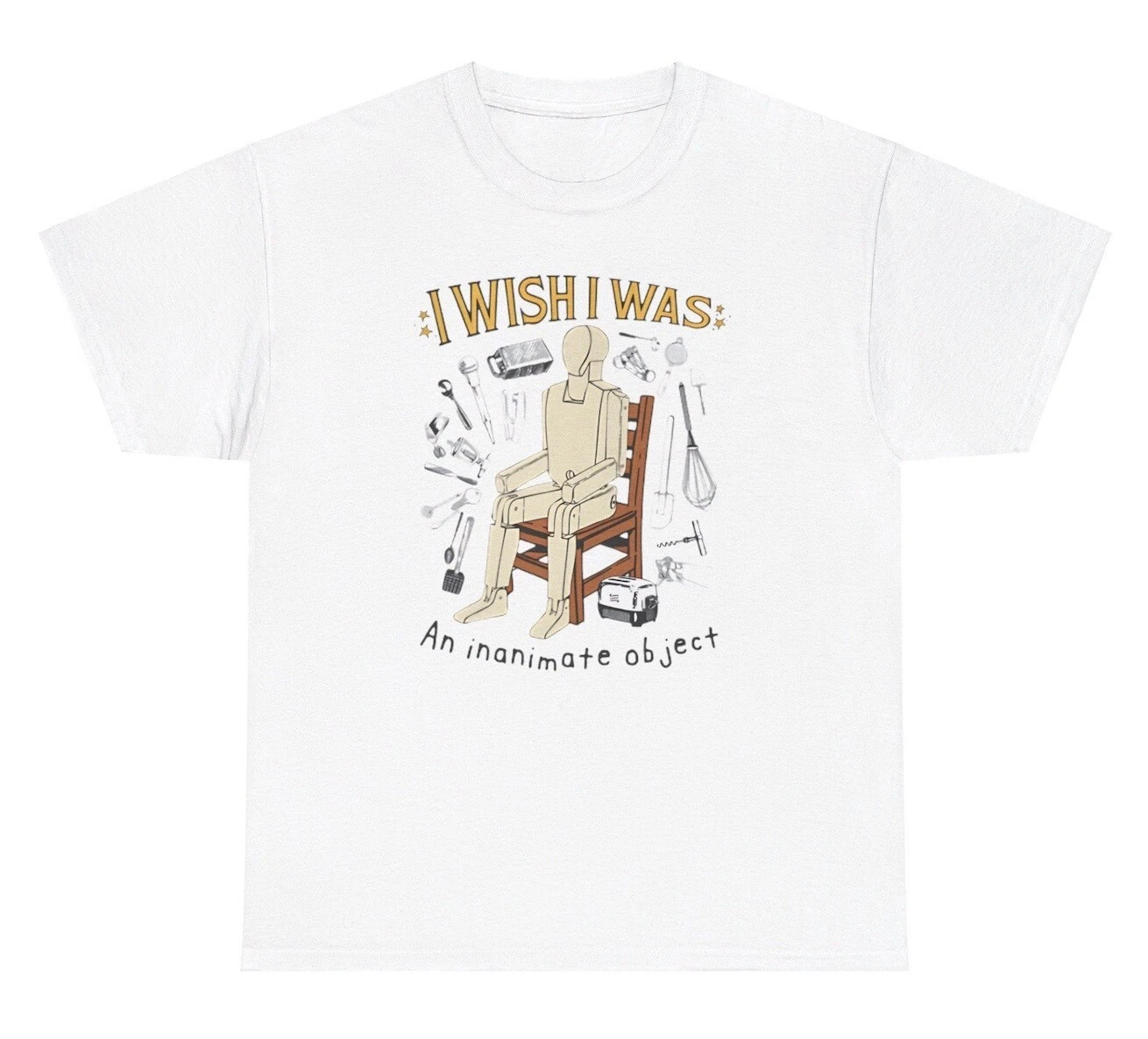 100% cotton tshirts men tee I Wish I Was An Inanimate Object T Shirt Funny Ironic Gen Z ...