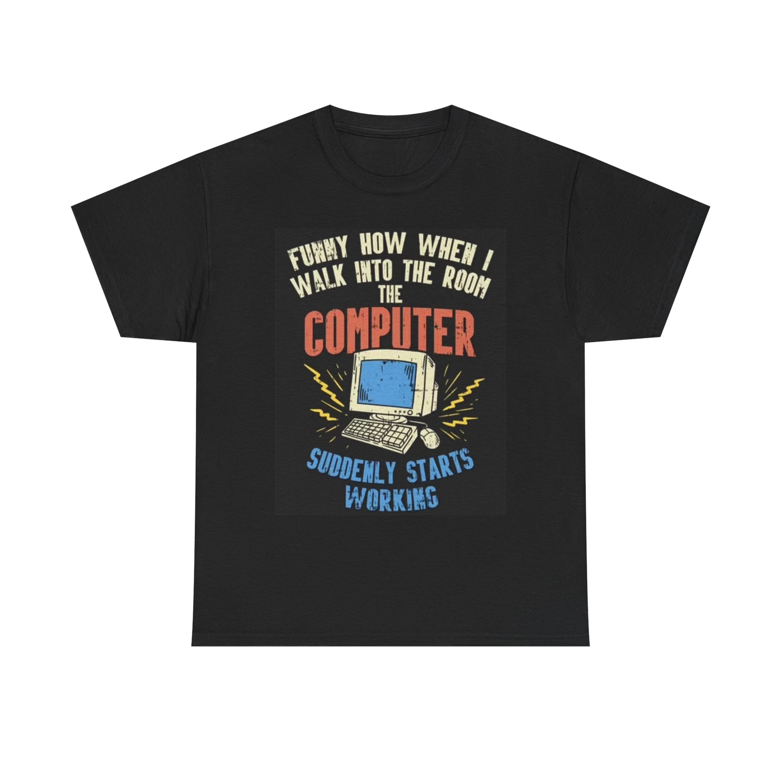 100% cotton tshirts men tee IT Department Funny T Shirt Broken Computer ...