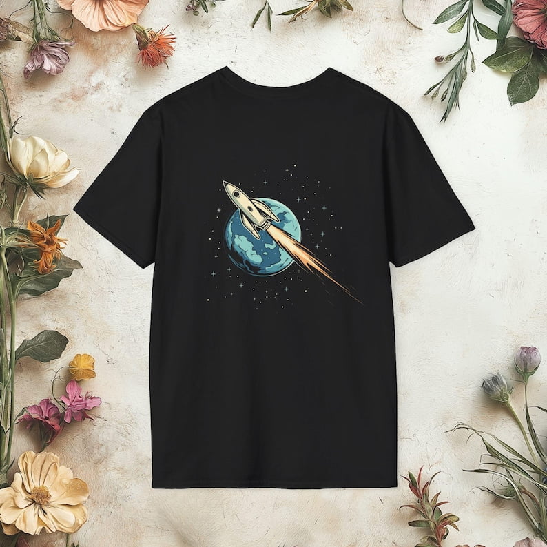 100% cotton tshirts men tee Intergalactic Explorers T-Shirt - Space ...