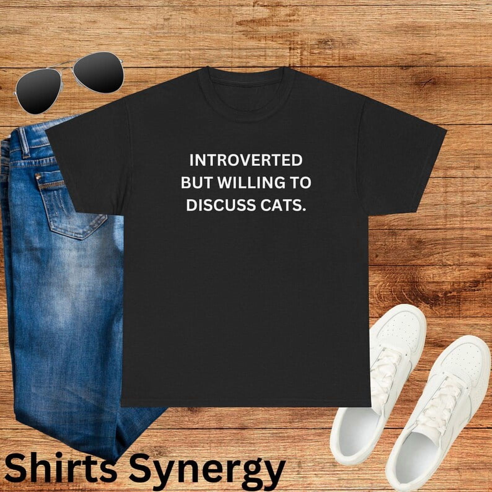 100% cotton tshirts men tee Introverted Cat Lovers Tee, Unisex Cotton ...
