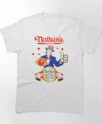 100% cotton tshirts men tee Joey Chestnut Nathans Hot Dog Eating Fourth ...