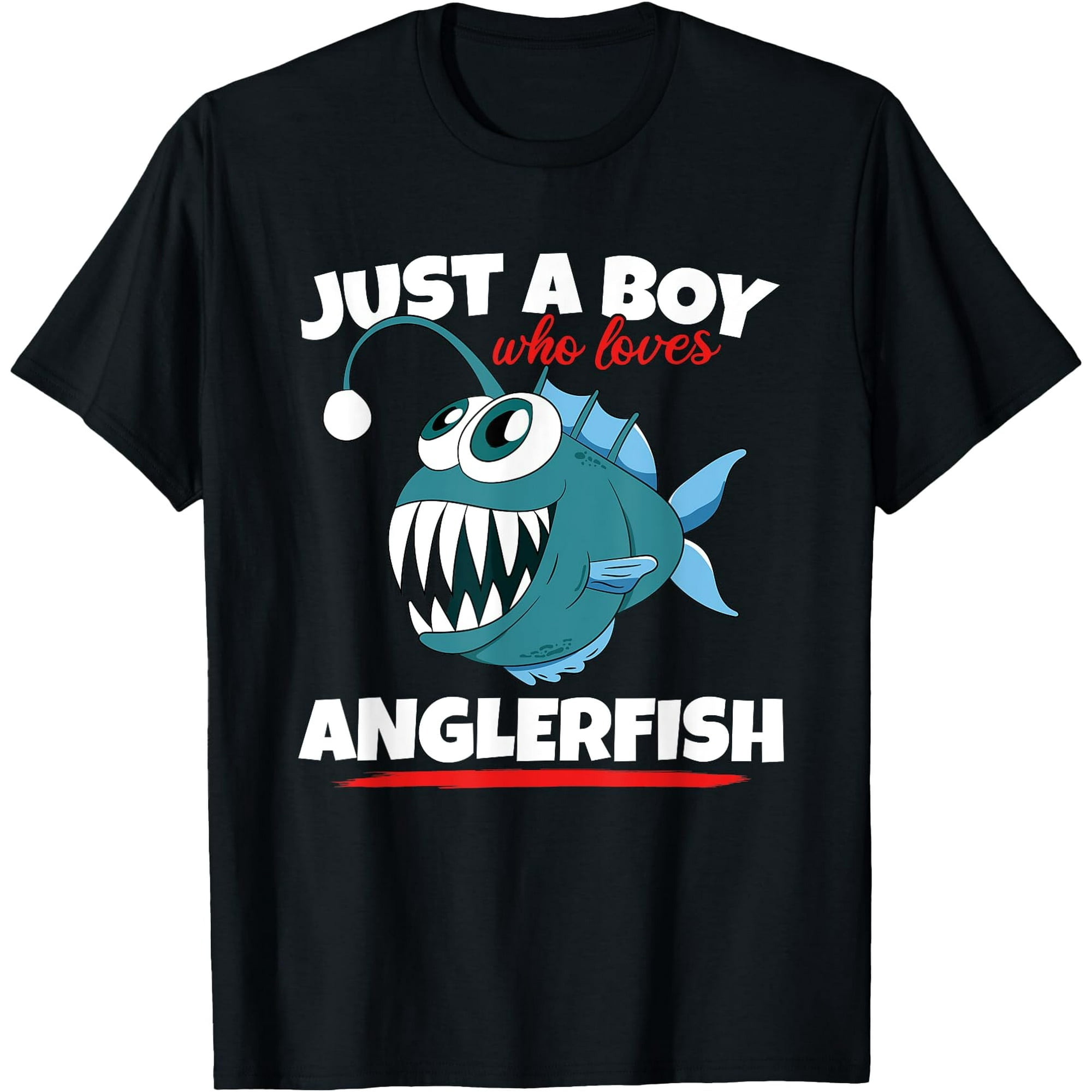100% cotton tshirts men tee Just A Who Loves Angler Fish Funny Fishing ...