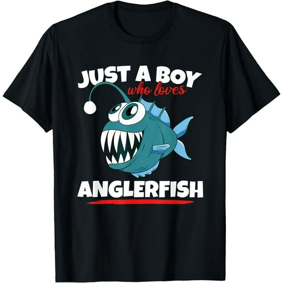 100% cotton tshirts men tee Just A Who Loves Angler Fish Funny Fishing ...