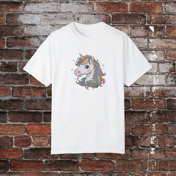 100% cotton tshirts men tee Kawaii Unicorn with Rainbow Mane, Cute ...