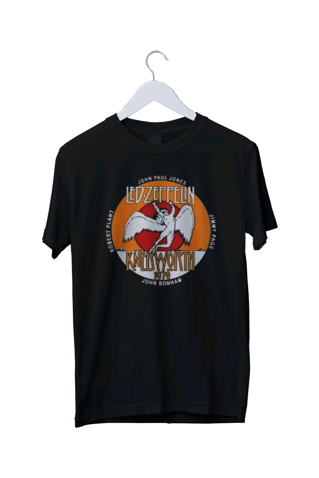 100% cotton tshirts men tee Led Z-E-P-P-E-L-I-N At Knebworth 1979 Music ...