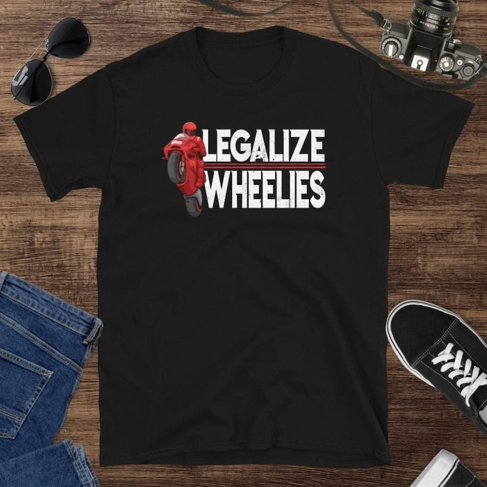 100% cotton tshirts men tee Legalize Wheelies T-Shirt, Sport Bike Shirt ...