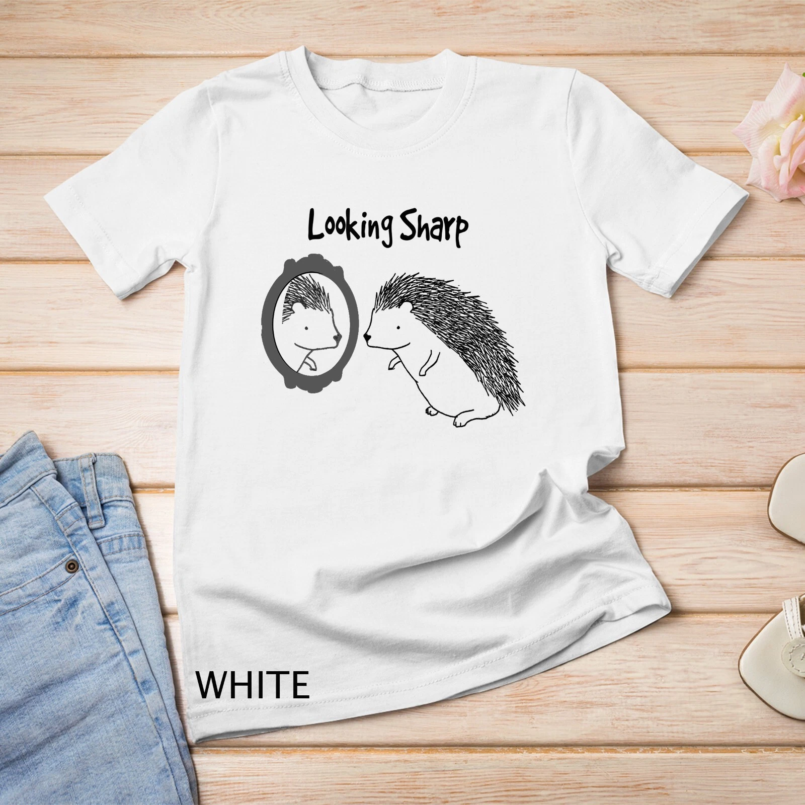 100% cotton tshirts men tee Looking Sharp Hedgehog Unisex T-shirt ...