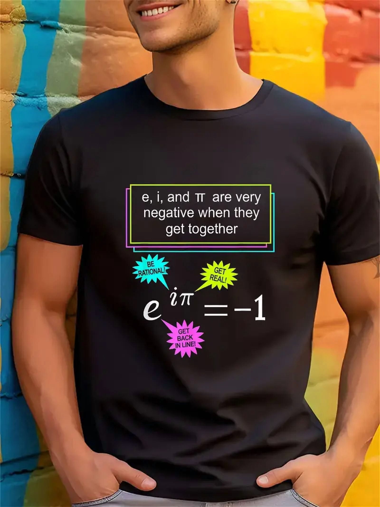 100% cotton tshirts men tee Math Humor Graphic T-Shirt - Euler Number ...
