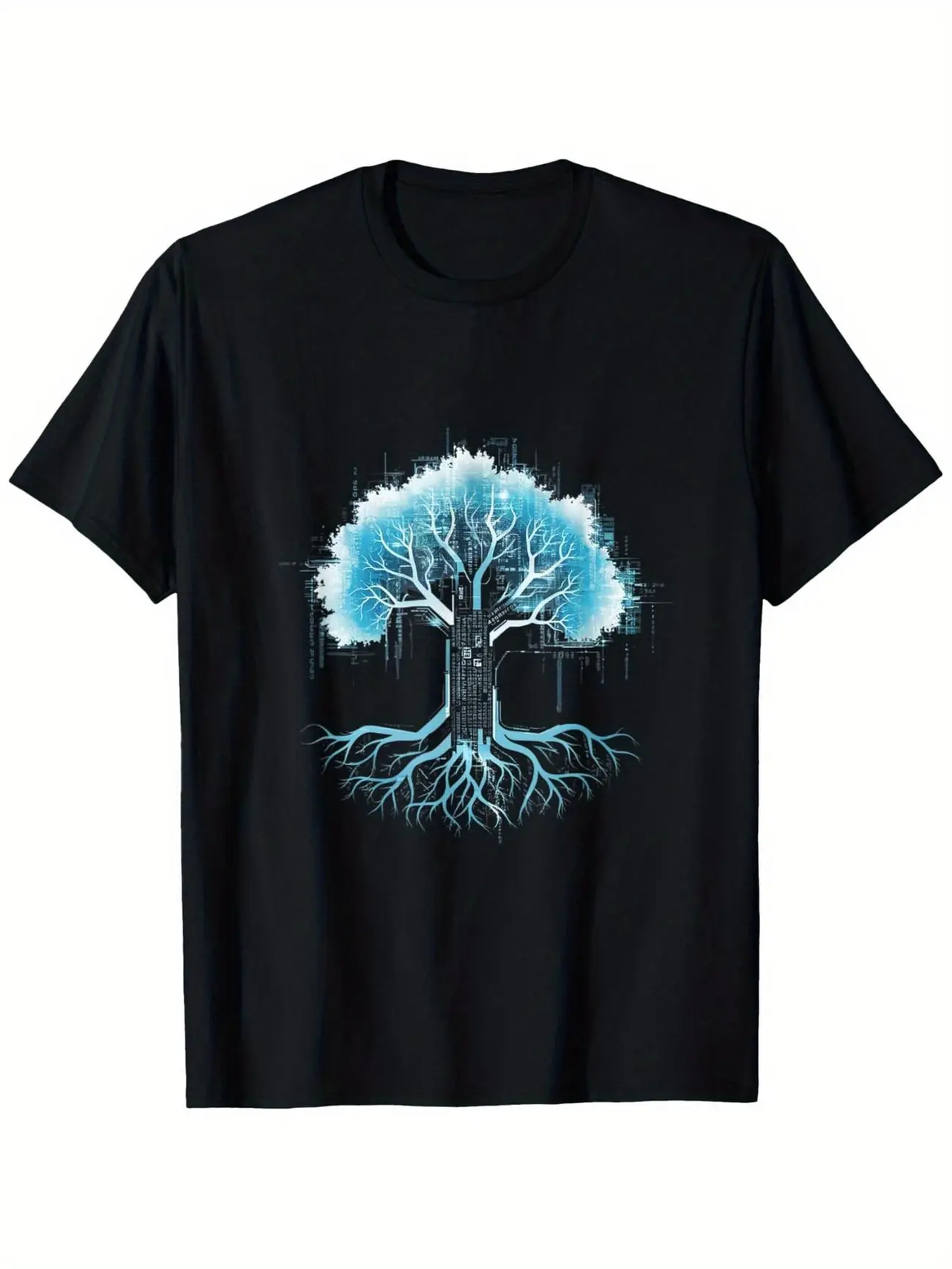 100% cotton tshirts men tee Men'S Binary Code Tree Computer Science ...