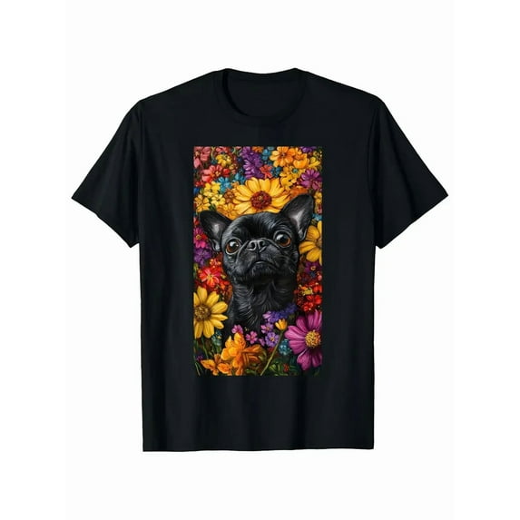 100% cotton tshirts men tee Men'S Portrait Cute Pug Dog lover French ...