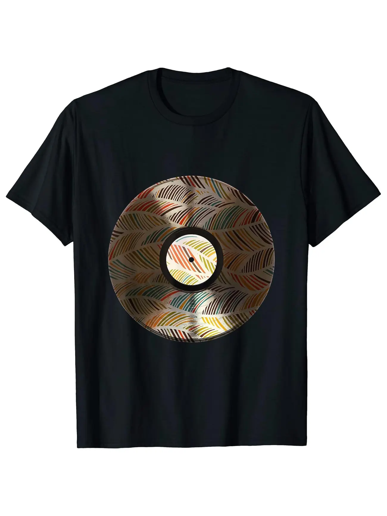 100% cotton tshirts men tee Men'S Retro Vinyl Record Abstract Art ...