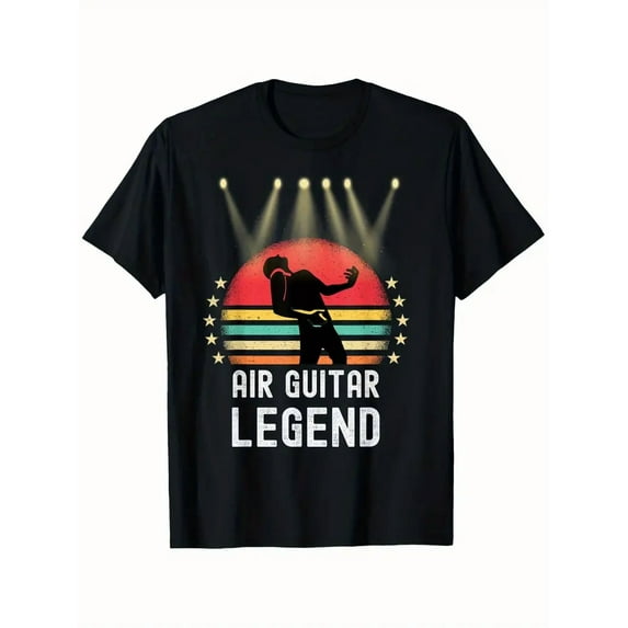 100% cotton tshirts men tee Men's Air Guitar Legend Graphic T-Shirt ...