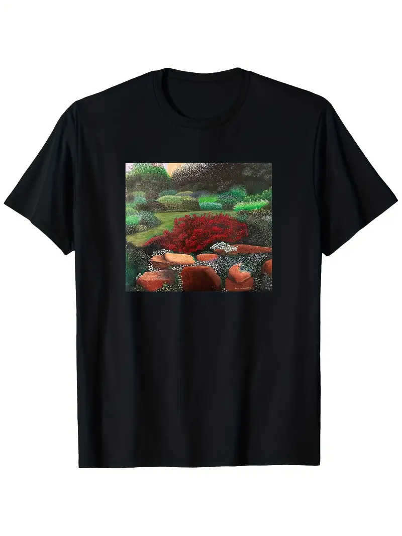 100% cotton tshirts men tee Men's , Cotton Art Landscape T-Shirt ...
