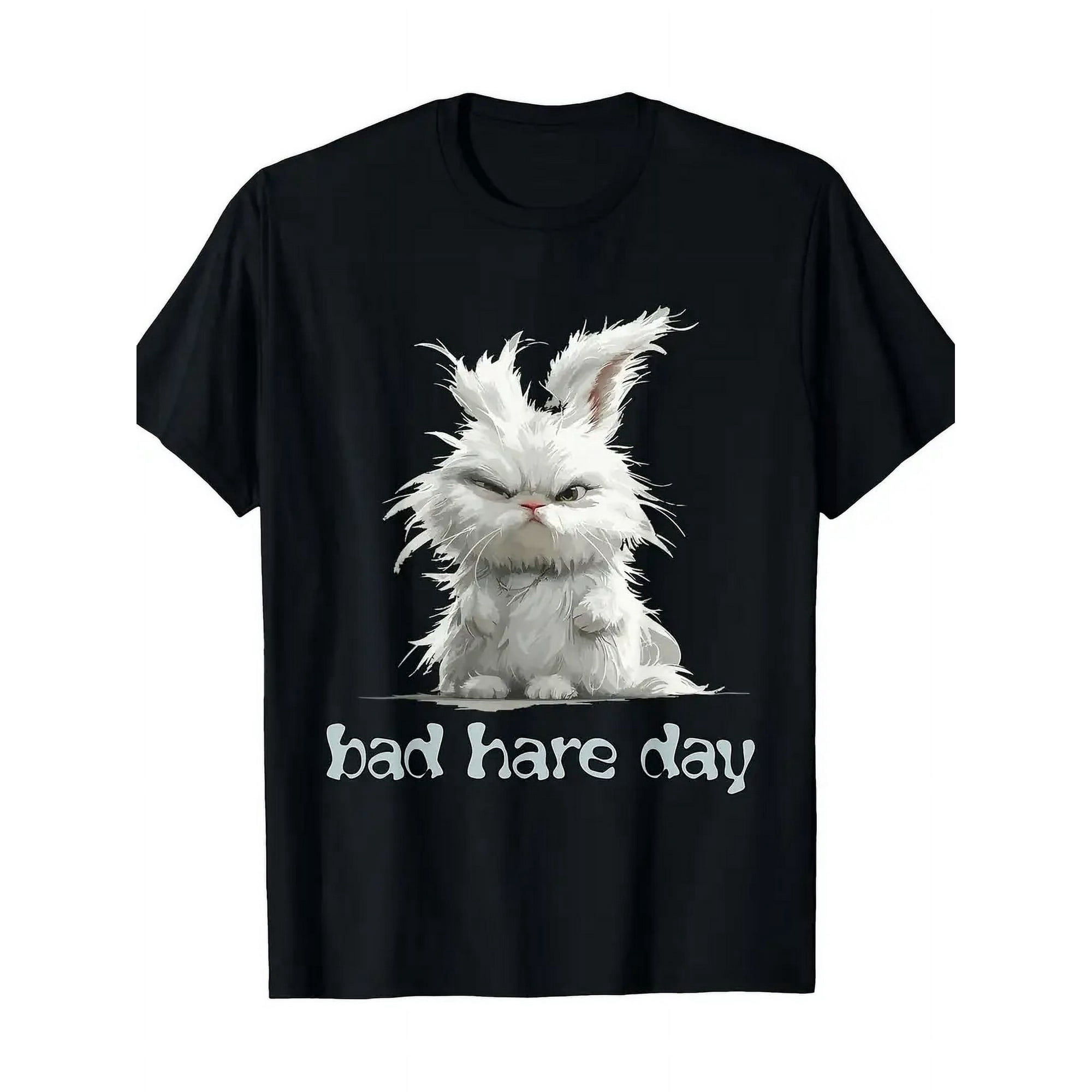 100% cotton tshirts men tee Men's Funny Bunny Graphic T-Shirt - "Bad ...