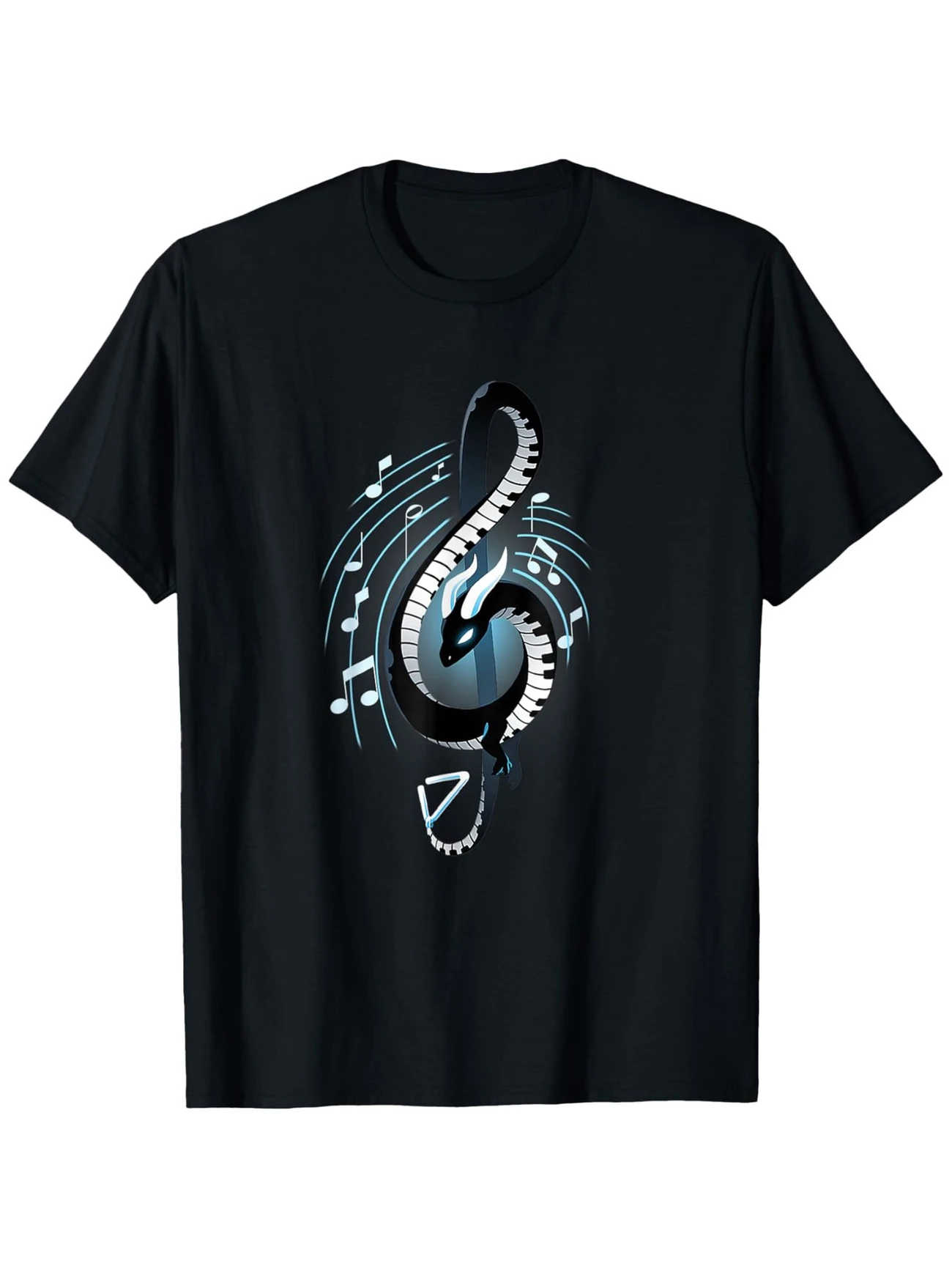 100% cotton tshirts men tee Men's Musical Dragon Treble Maker Piano ...