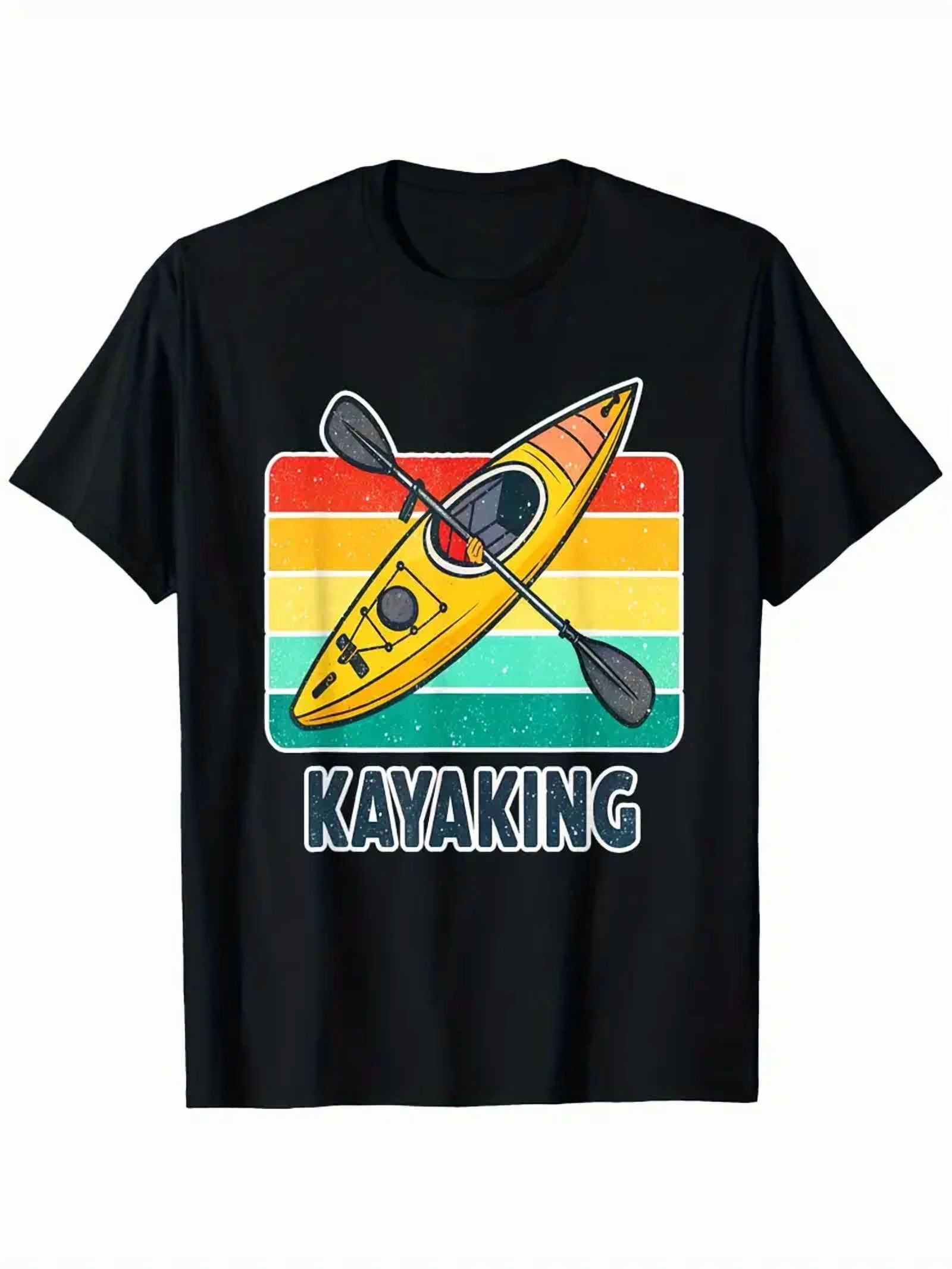 100% cotton tshirts men tee Men's Retro Kayaking Adventure Graphic T ...