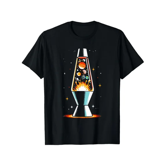 100% cotton tshirts men tee Men's Space-Themed Lava Lamp Graphic T ...