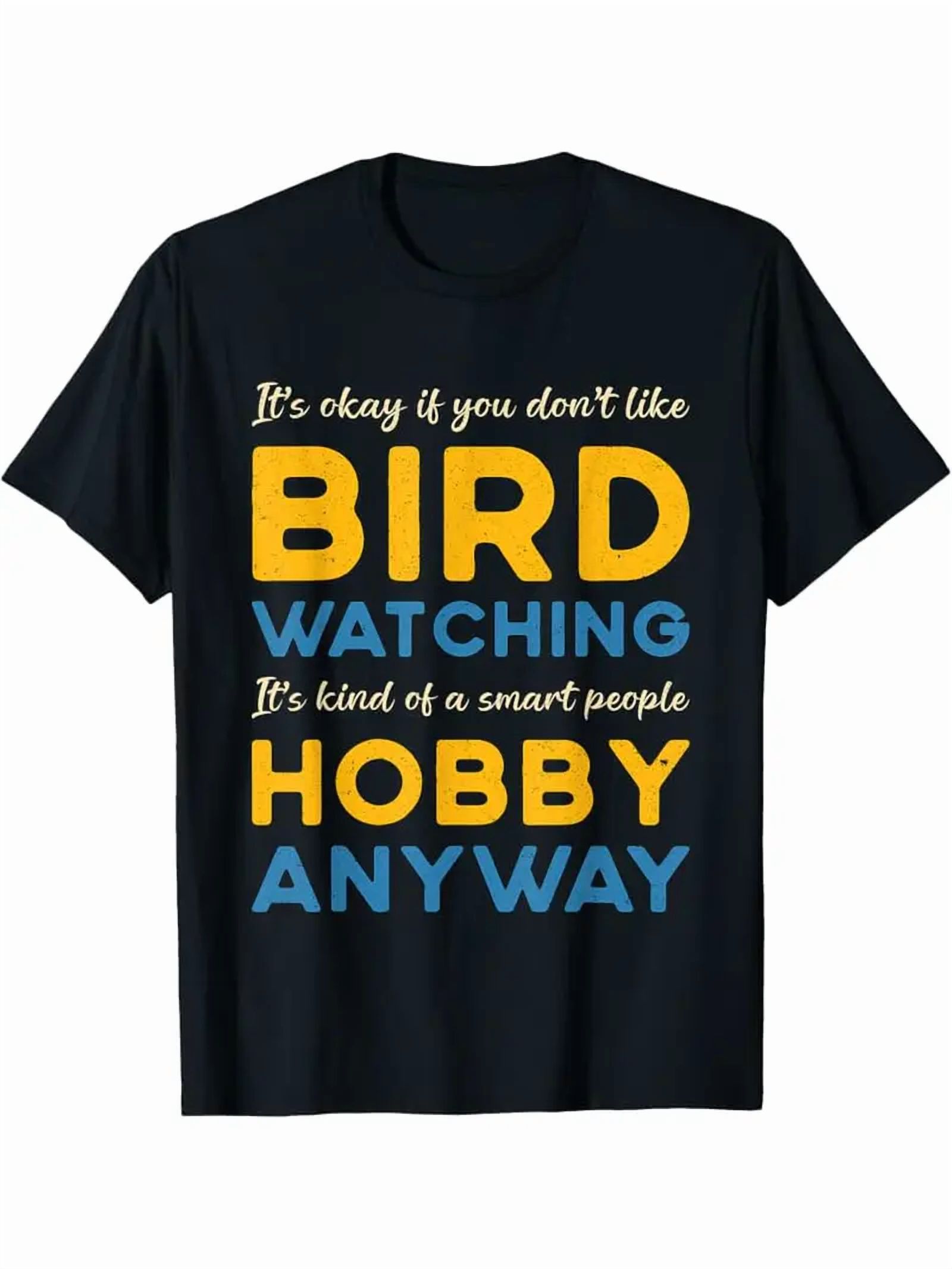 100% cotton tshirts men tee Men's Vintage Bird Watching Hobby Graphic T ...
