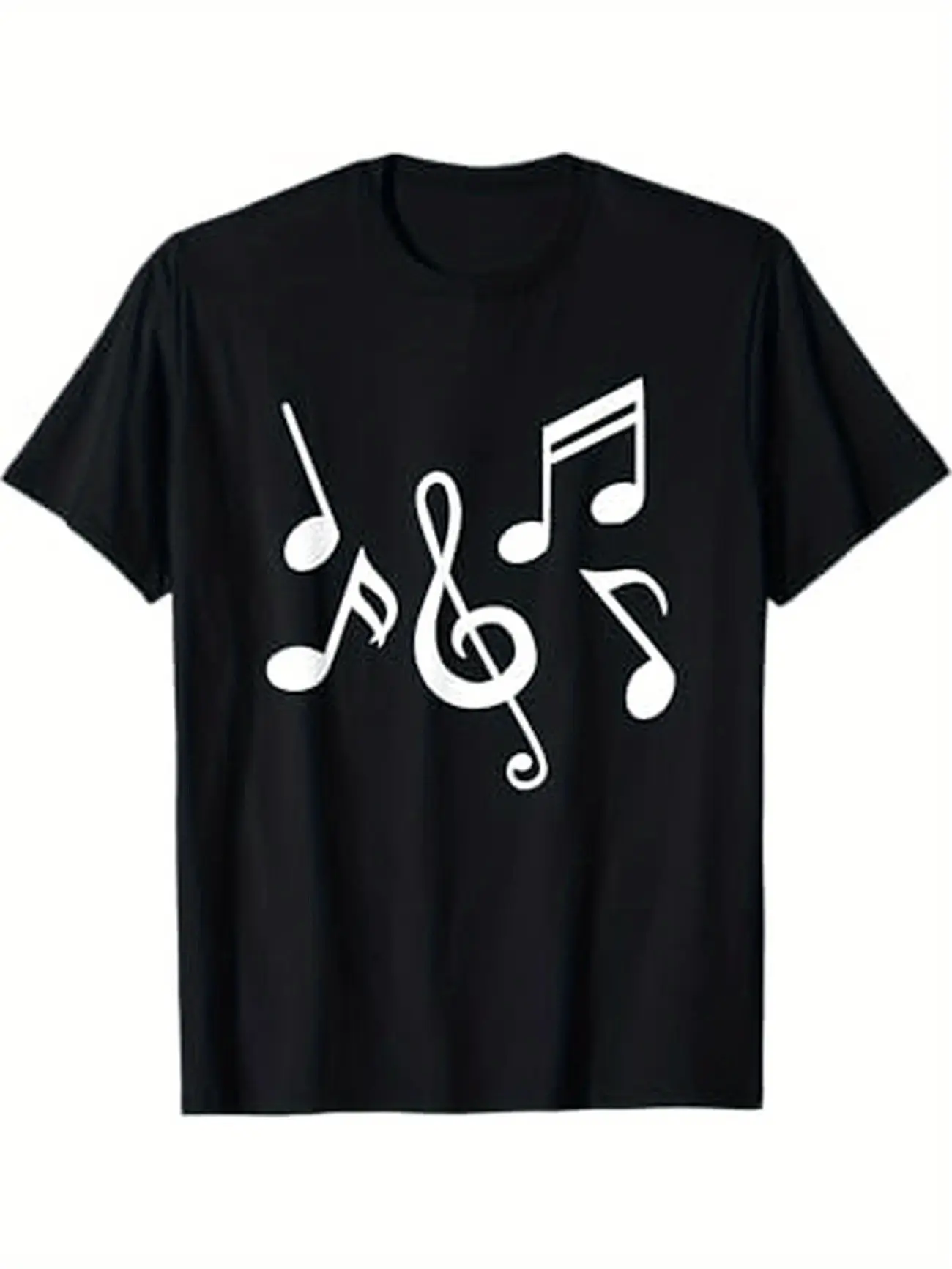 100% cotton tshirts men tee Men's Vintage Music Note Graphic T-Shirt ...