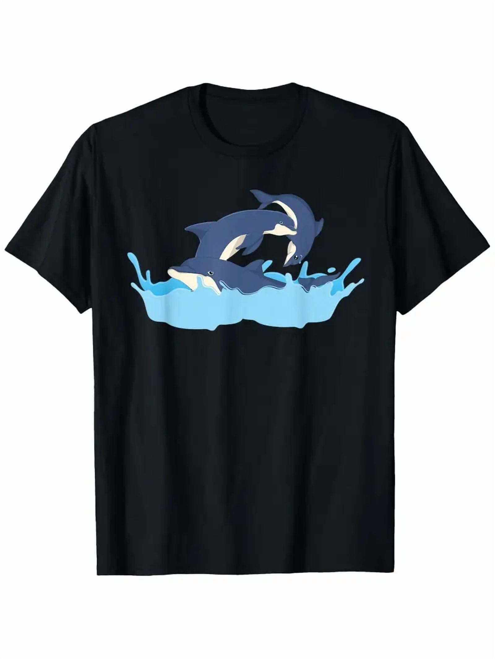 100% cotton tshirts men tee Men's & Women's Dolphin Graphic T-Shirt ...