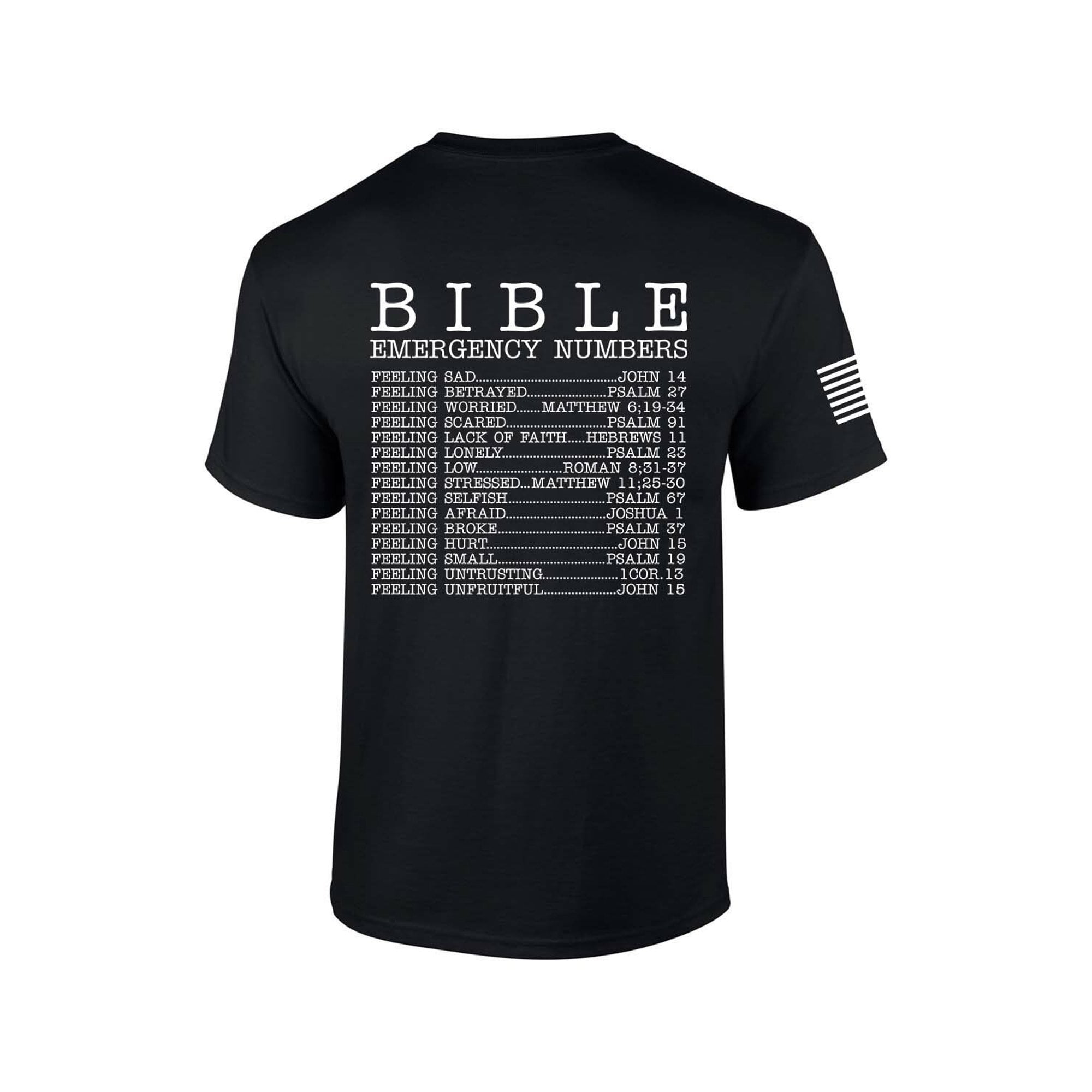 100% cotton tshirts men tee Mens Christian Bible Emergency Numbers ...