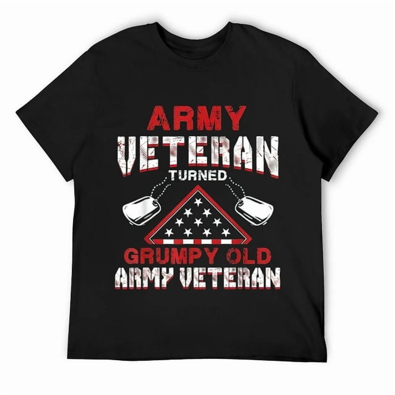 100% cotton tshirts men tee Mens Grumpy Old Army Veteran Funny ...