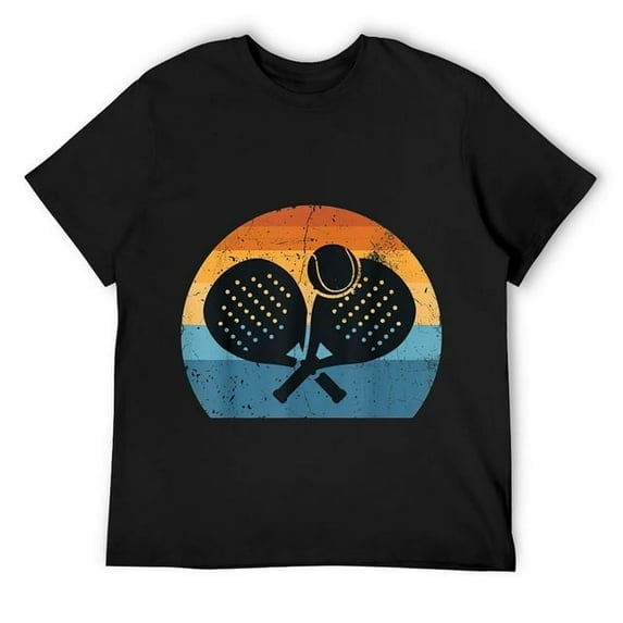 100% cotton tshirts men tee Mens Padel Racket Ball Retro Design For ...
