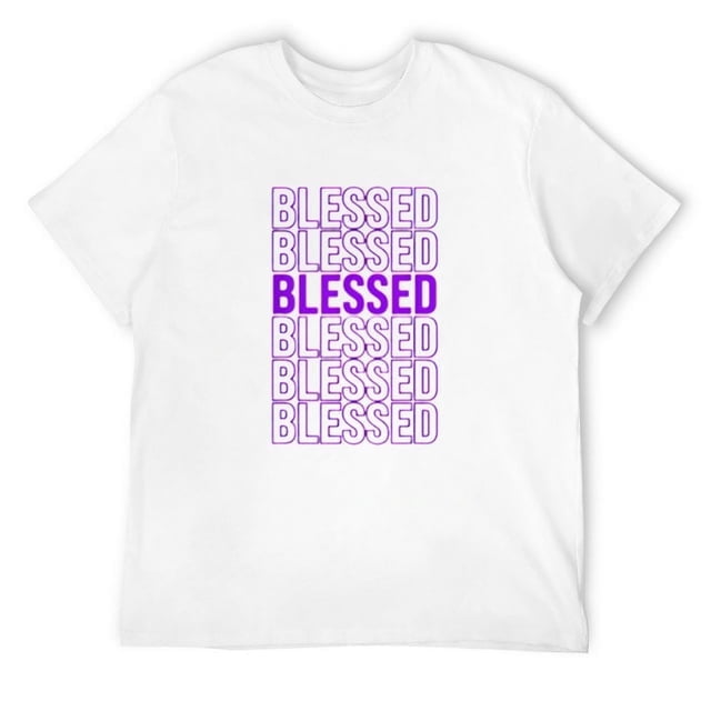 100% cotton tshirts men tee Mens Purple Blessed Purple Graphic T-Shirt ...