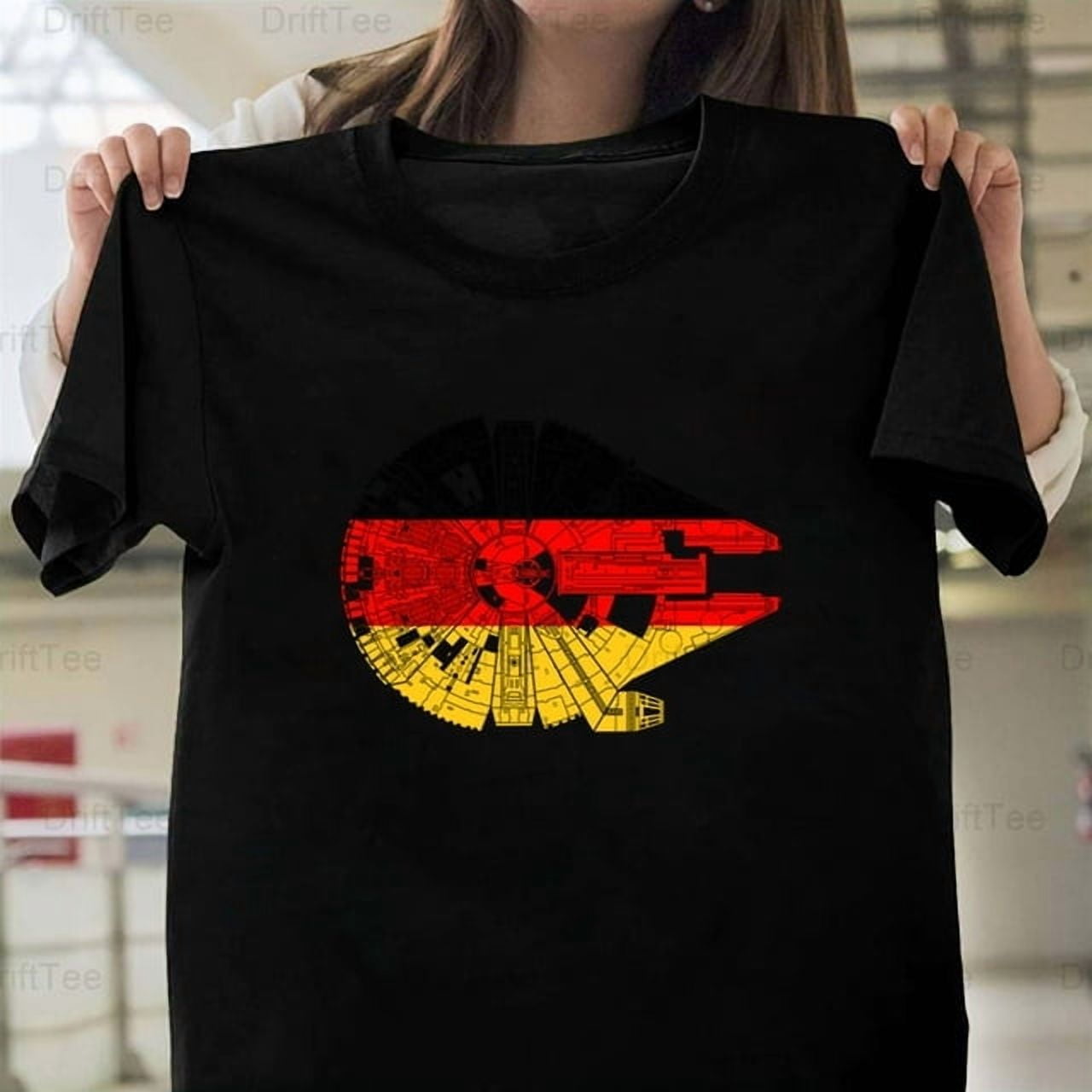 100% cotton tshirts men tee Millennium Falcon Germany Flag Funny Sci-Fi Country Pride Fan T ...