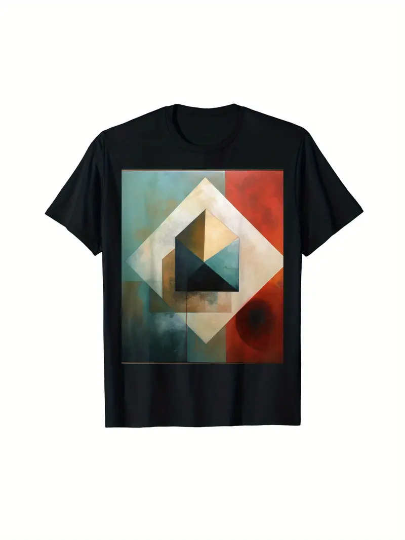 100% cotton tshirts men tee Minimalistic Geometric Patterns in an ...