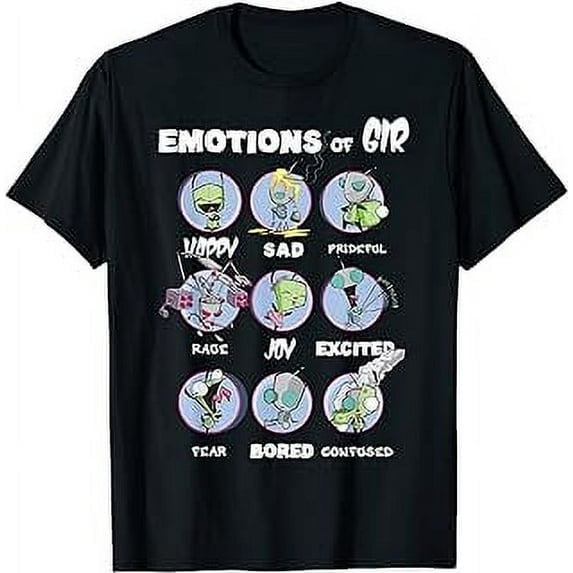 100% cotton tshirts men tee Nickelodeon Invader Zim The Many Emotions ...