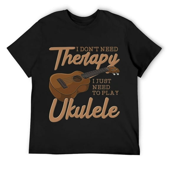 100% cotton tshirts men tee No Therapy Just Need To Play Ukulele Funny ...